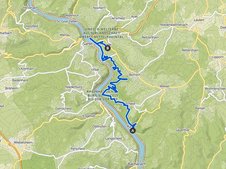 Rheinsteig Tag 2: Kaub – Loreley – St Goarshausen | Wanderung | Komoot